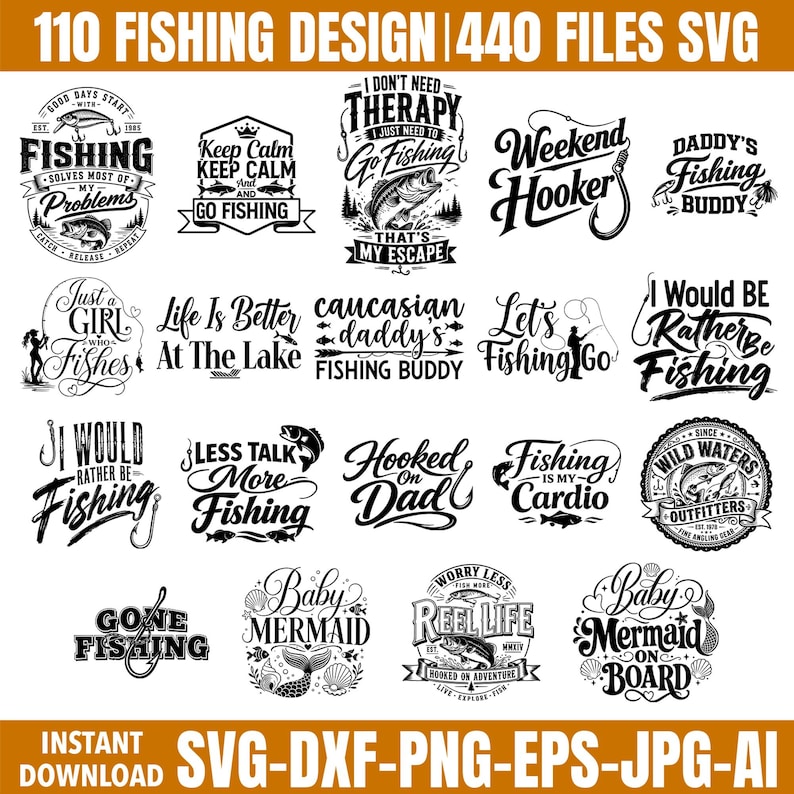 110 Fishing SVG Bundle, Fishing Designs Svg, Bass Fishing Png, Fishing ...