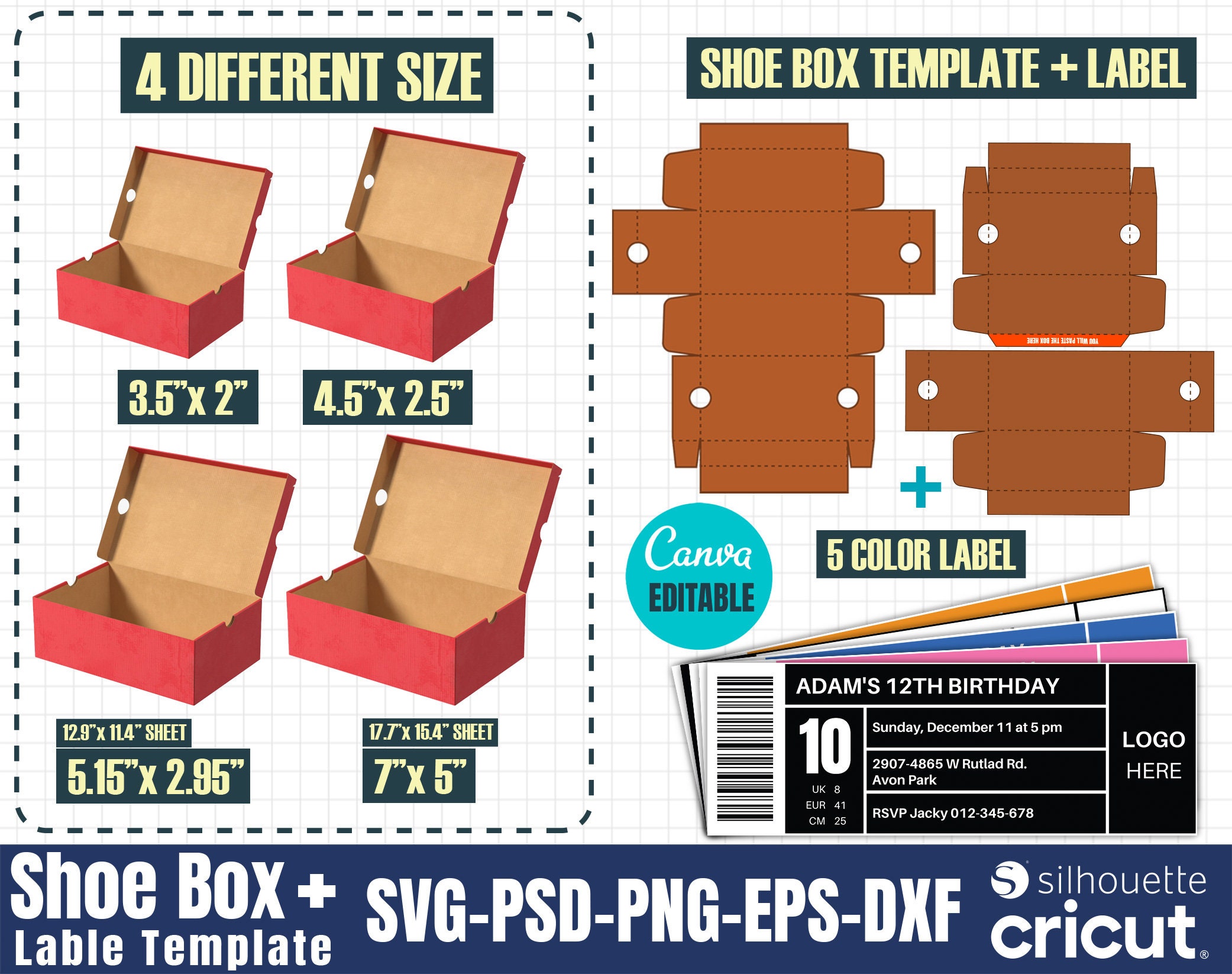 Shoe Box Template Bundle Sneaker Box Template Bundle Svg - Etsy Australia