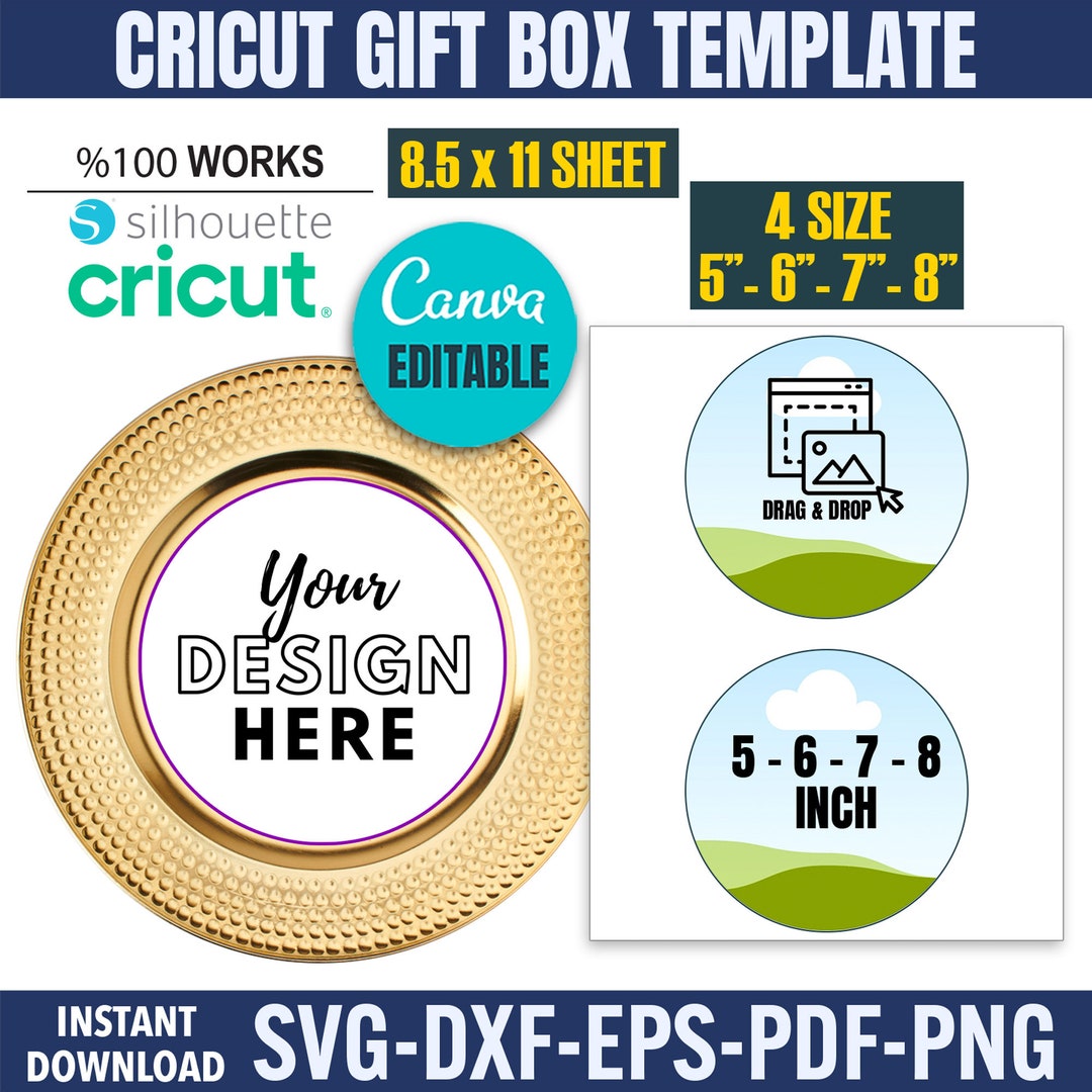 Plate Charger Template: Canva, Cricut, Silhouette File (digital ...