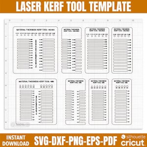 Kerf Tool Svg, Material Thickness Test, Kerf Finder Svg, Material ...