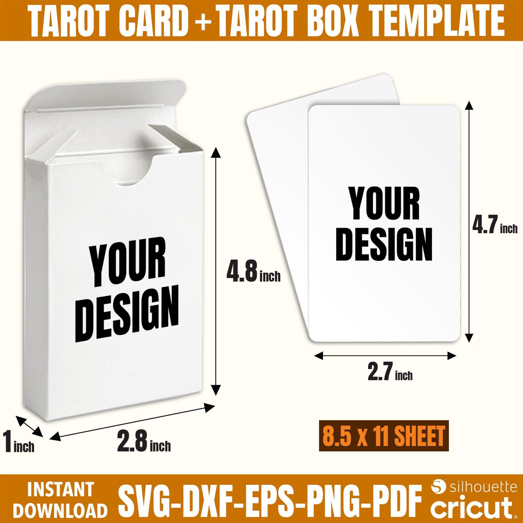 Tarot Card Template and Tarot Card Box Template, Playing Card Template ...