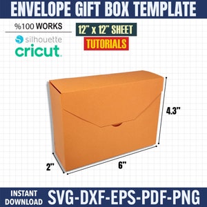 Envelope Gift Box SVG Template, Favor Box Template, Box Svg, Gift Box ...