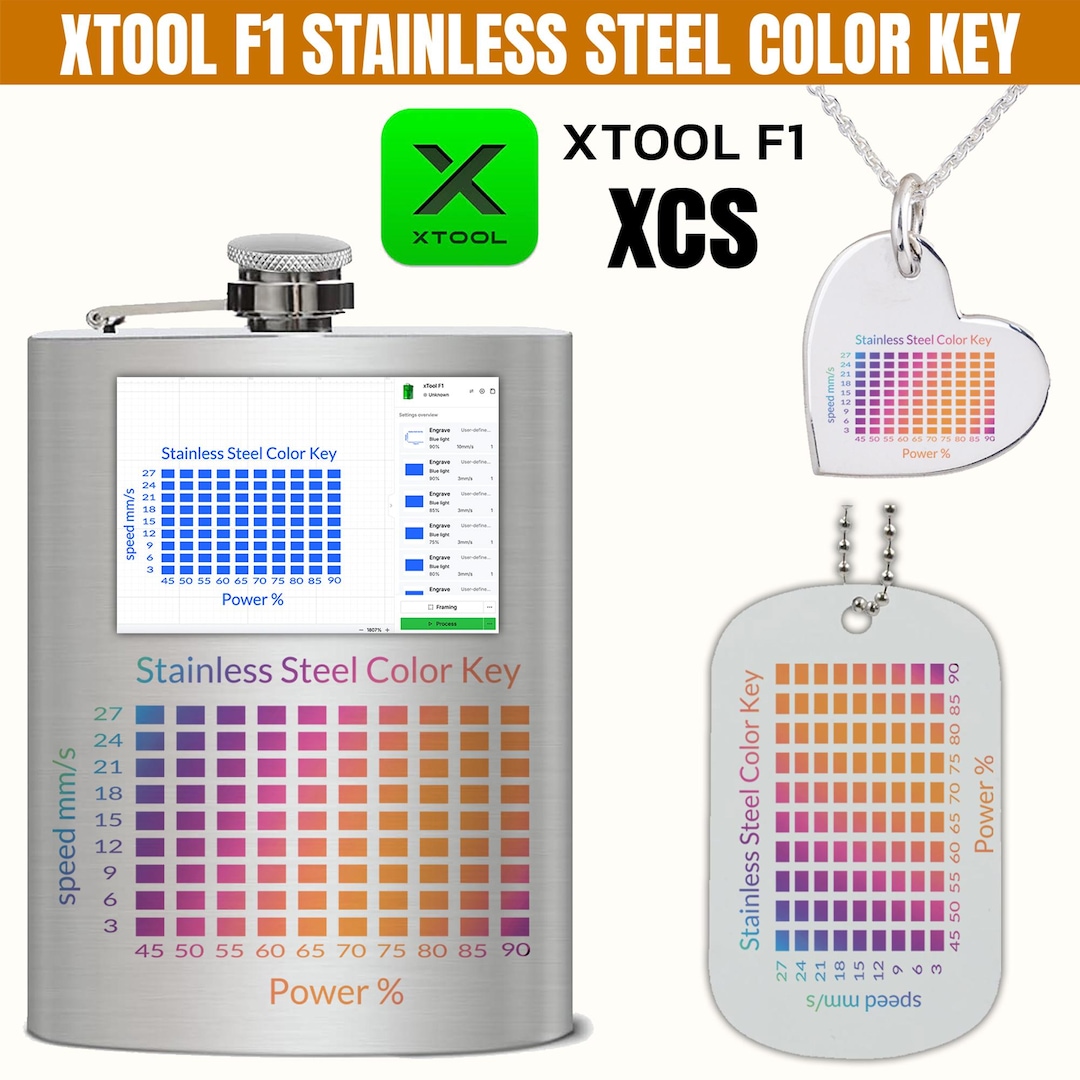Xtool F1 Stainless Steel Color Test Grid: XCS File (digital Download ...