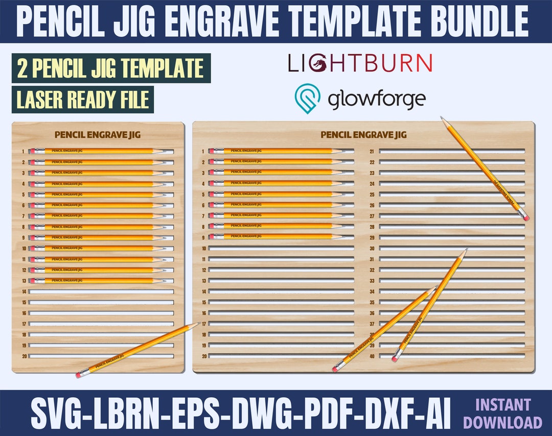 Pencil Jig Svg, Pencil Jig Engrave Template, Laser Ready Pencil Jig ...