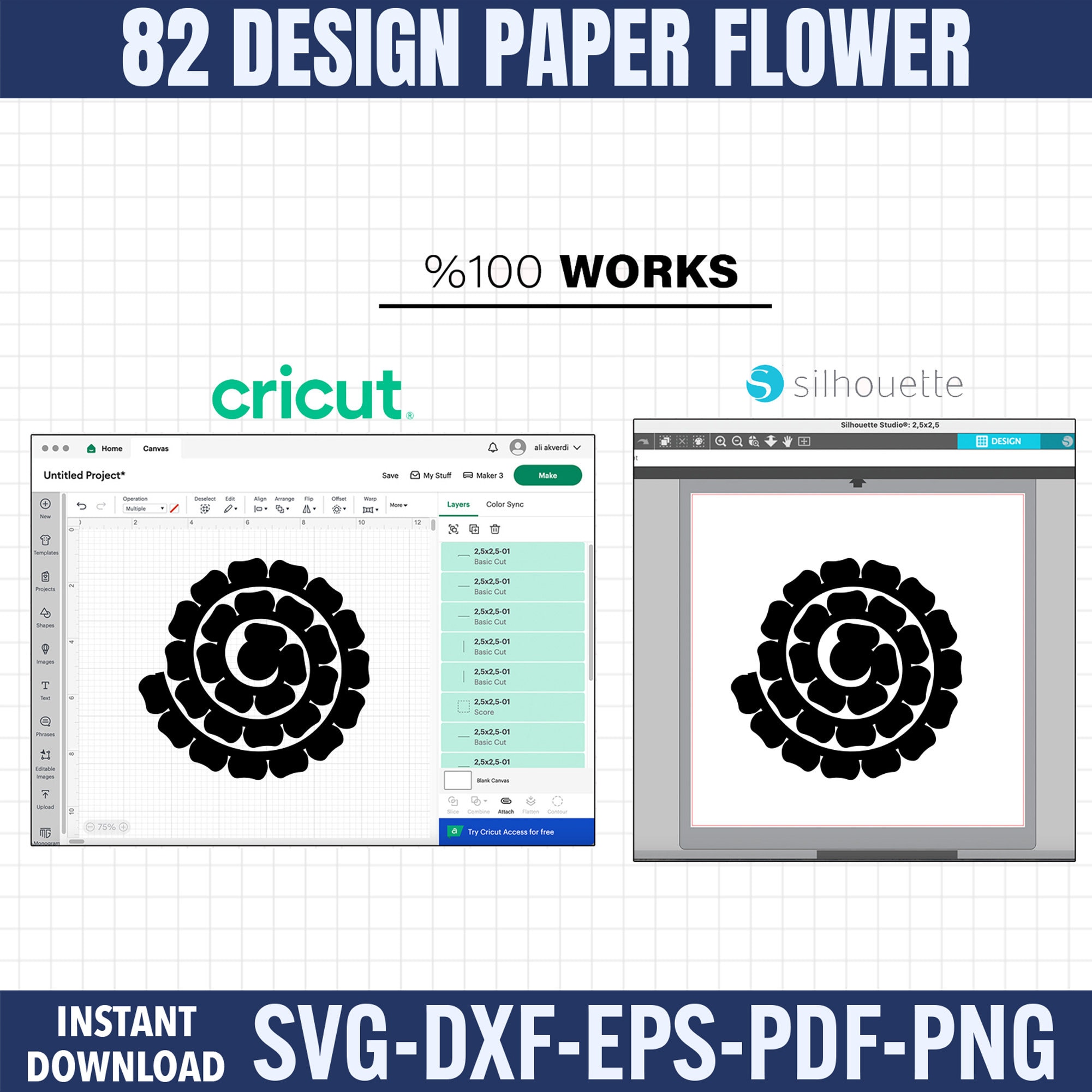 Rolled Paper Flower SVG Bundle: 3D Flower Templates (digital Download ...