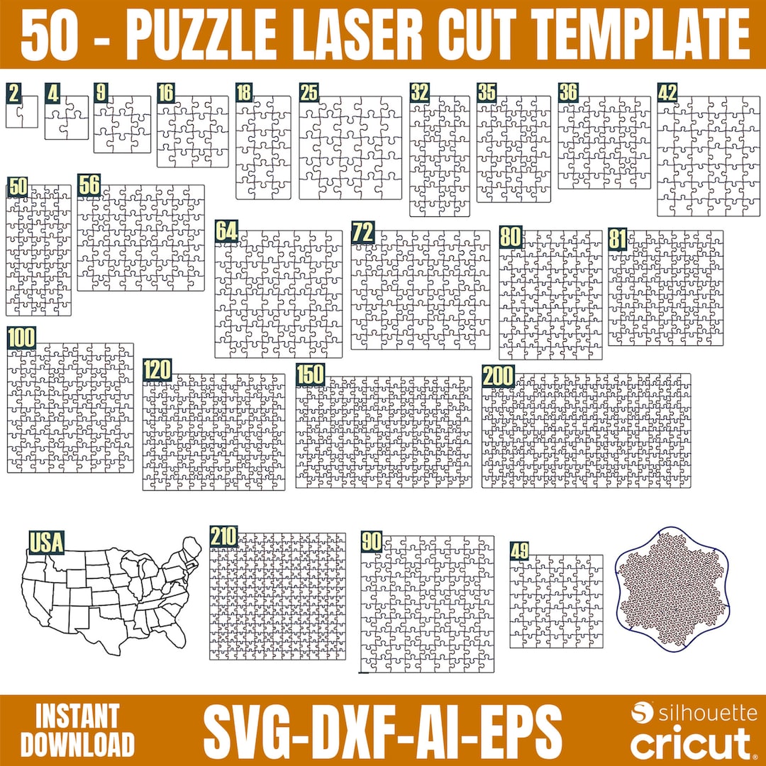 Laser Cut Puzzle SVG Template: Jigsaw Design (digital Download) - Etsy