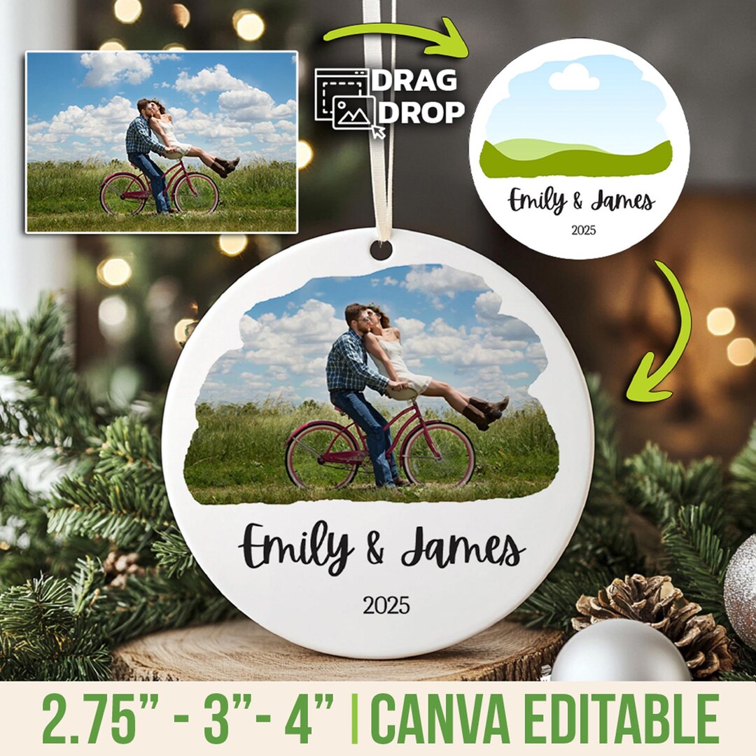 Canva Editable Christmas Ornament Template: Custom Family Ornament ...