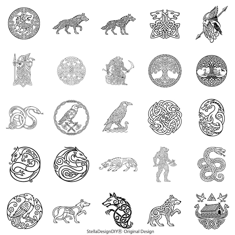 460 Viking Celtic SVG Bundle | Norse Runes, Celtic Knots & Symbols ...