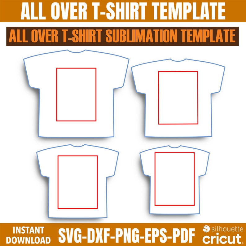 All Over T-shirt Sublimation Template: Canva Editable (digital Download ...