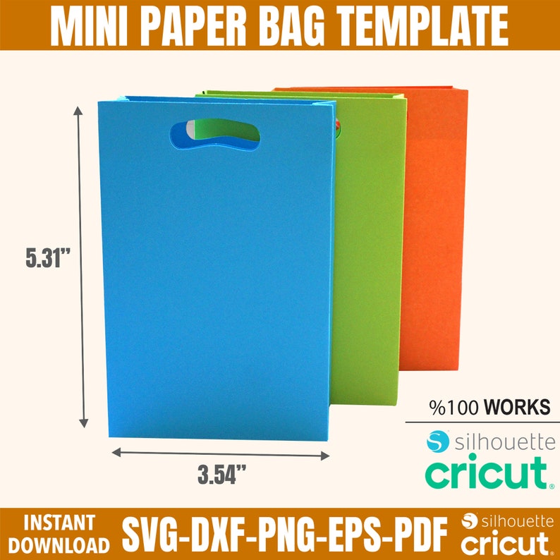 Mini Paper Bag Template: Party Favor Gift Bag SVG (digital Download) - Etsy