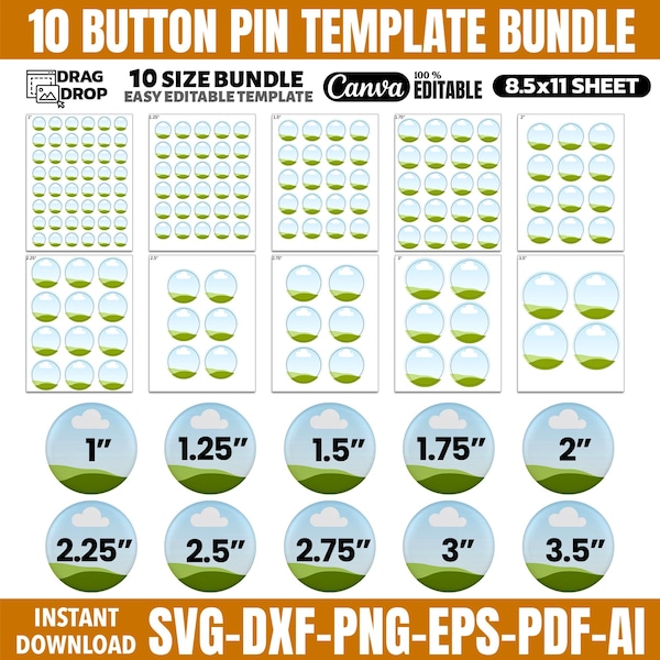 58mm Pin Template - Etsy