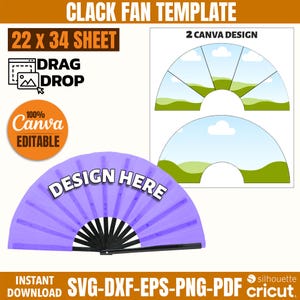 Clack Fan Template Canva Editable, Sublimation Fan Template, Chinese ...