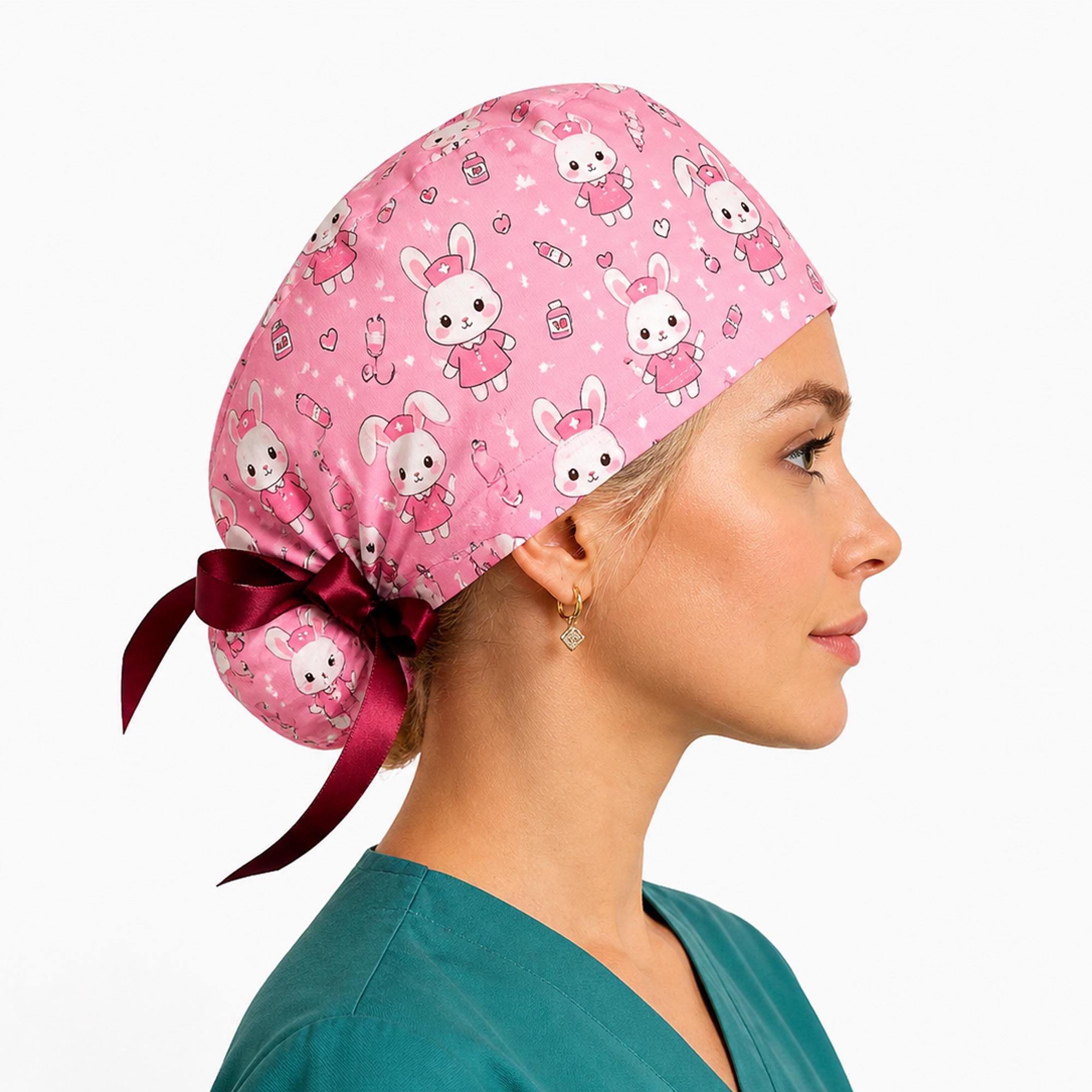 Euro Style Ponytail Scrub Cap Sewing Pattern PDF, Nurse Scrub Hat ...