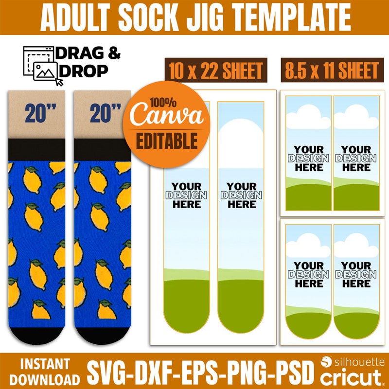 Sock Sublimation Template - Etsy