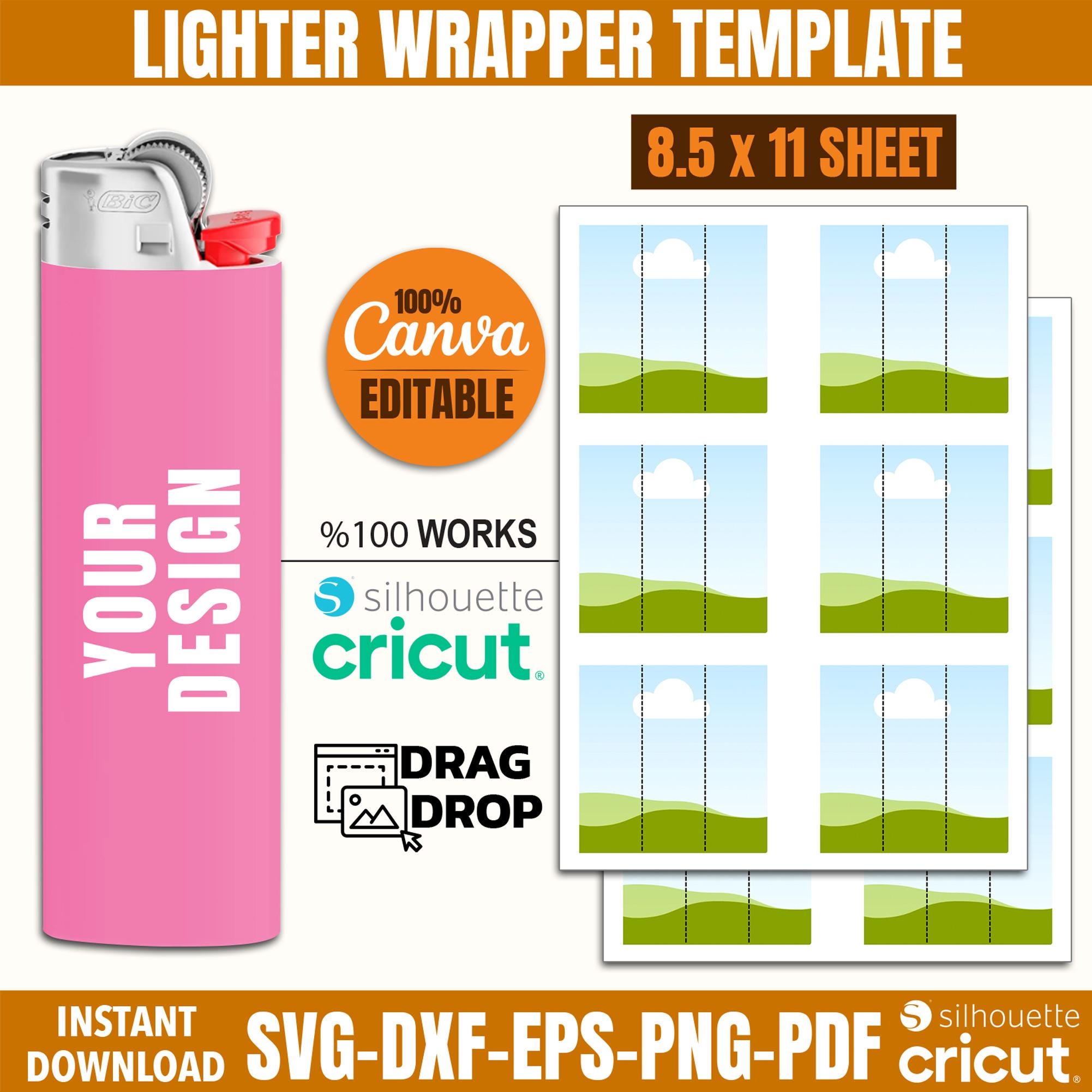 Lighter Label Canva Editable Template, Lighter Wrapper Template Svg ...