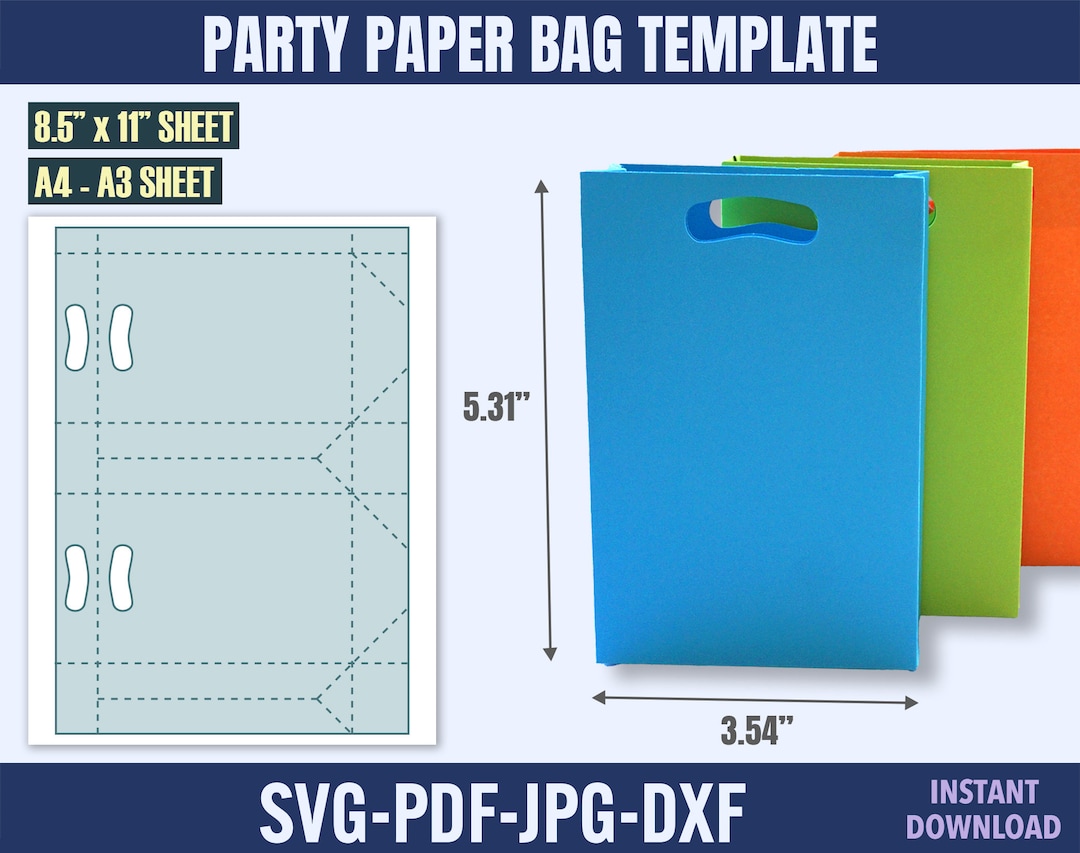 Mini Paper Bag Template, Party Favor SVG, Gift Box (digital Download ...