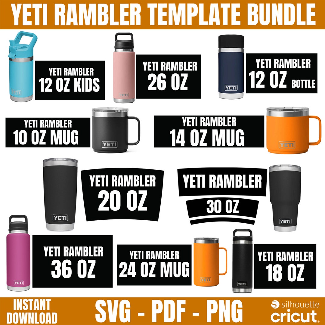 YETI Rambler Tumbler Template Bundle, Yeti Tumbler Template Svg ...