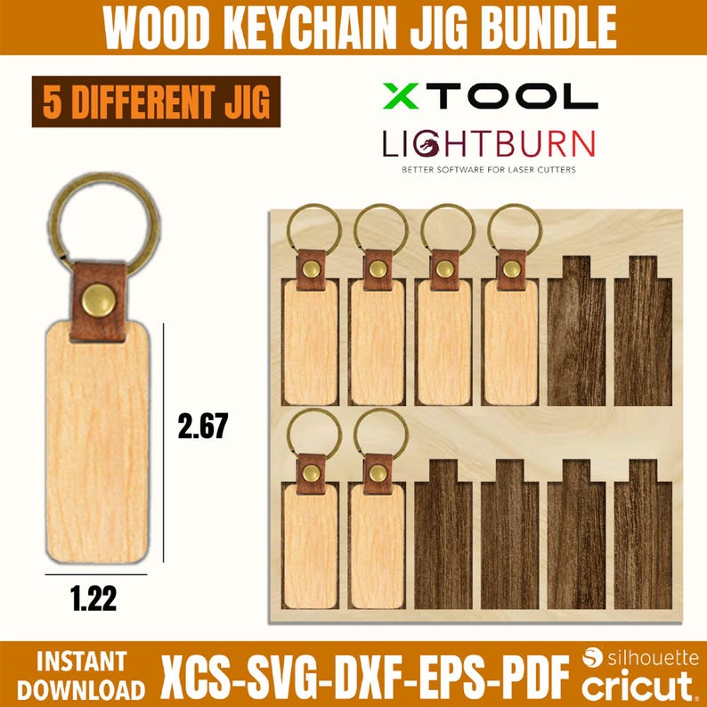 Keychain Jig Template Bundle, Laser Cut Wooden Jig (digital Download ...