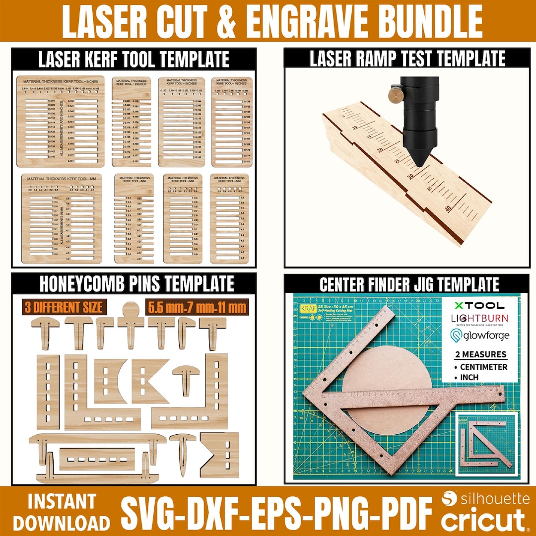 Laser Cut Engraved Template Bundle, Honeycomb Pin Svg, Laser Cut Ramp ...