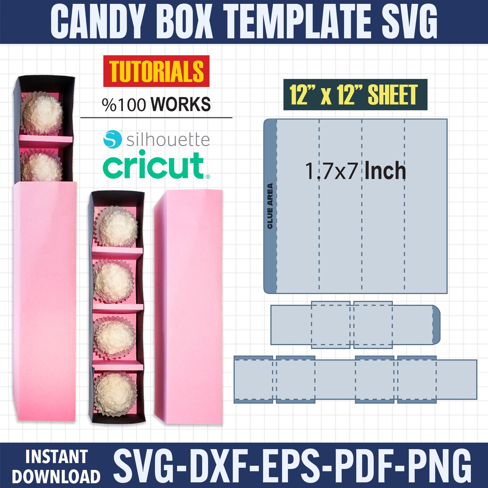 Christmas Chocolate Box Template Candy Box Template - Etsy UK