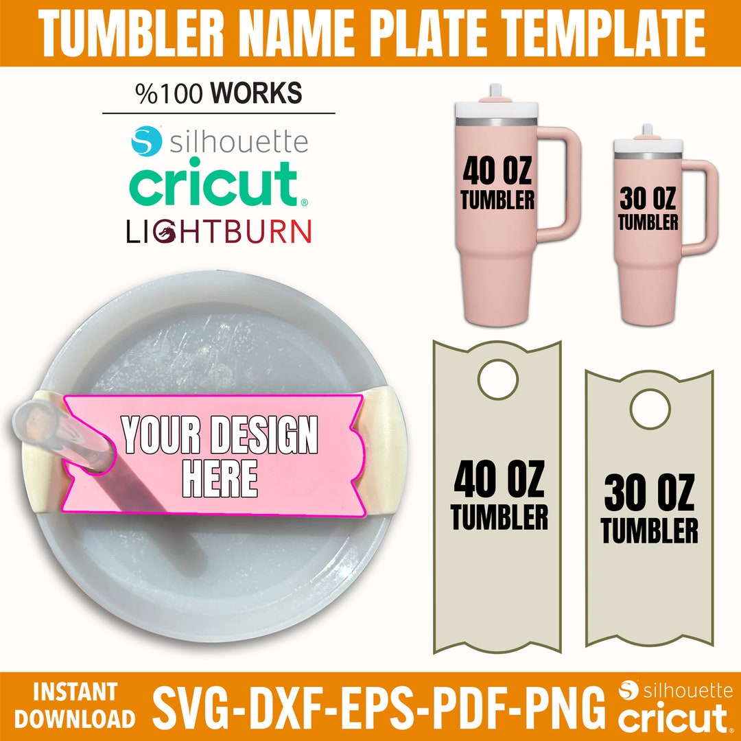 Tumbler Name Plate Template: 30 Oz / 40 Oz (digital Download) - Etsy