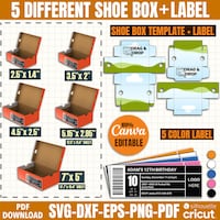 Sneaker Shoebox SVG, Mini Tiny Small Shoebox Template, Cricut or ...