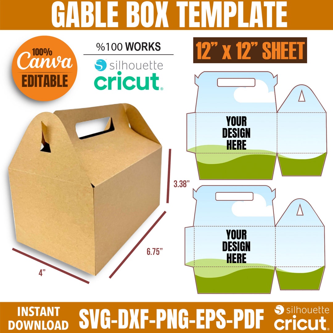 Gable Box Template Bundle, Gable Box SVG, Box Svg, Gift Box Svg, Box Template SVG, Party Favor ...