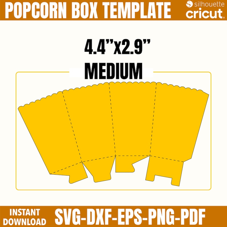Popcorn Box Template Bundle, 3 Sizes, Canva Ready (SVG, PDF, PNG) - Etsy