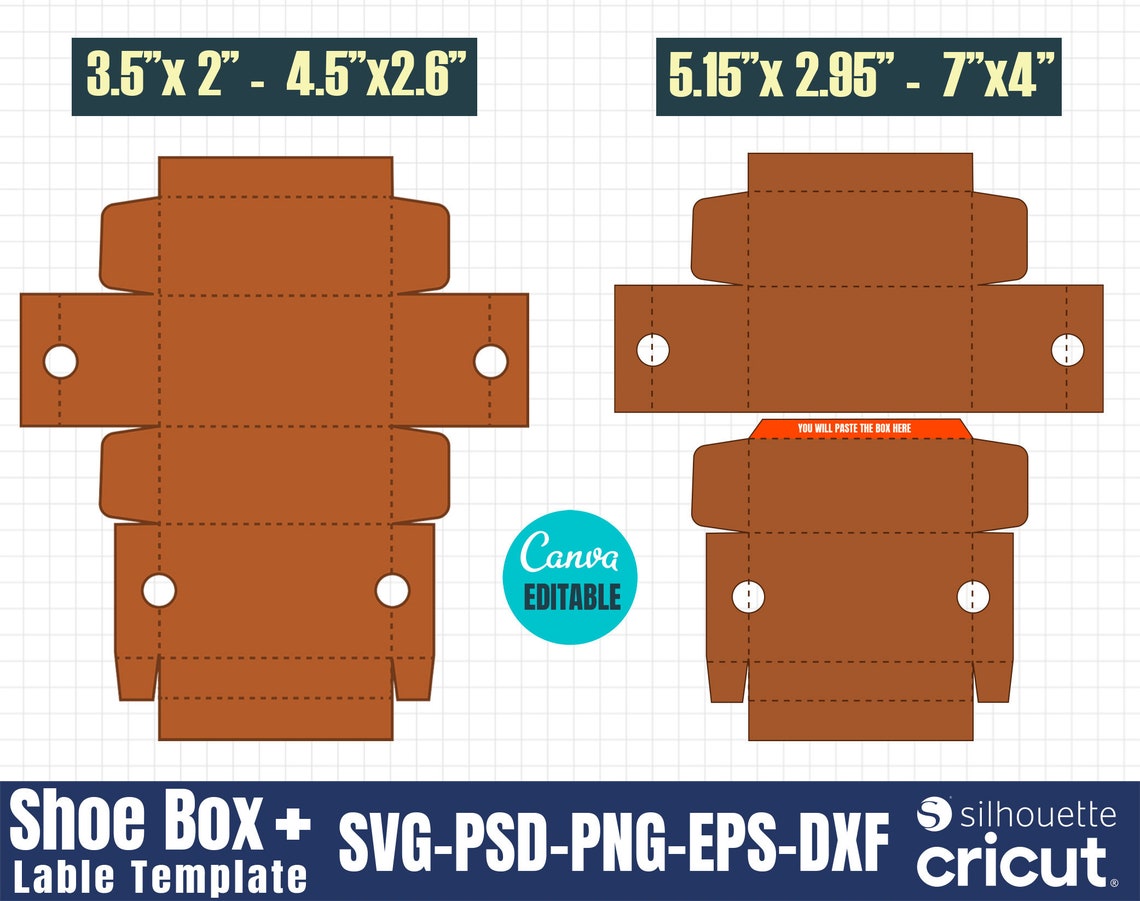 Shoe Box Template Bundle, Sneaker Box Label SVG (digital Download) - Etsy