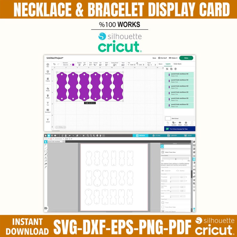 Jewelry Display Card Template Bundle, SVG, Cricut, Laser Cut (digital ...