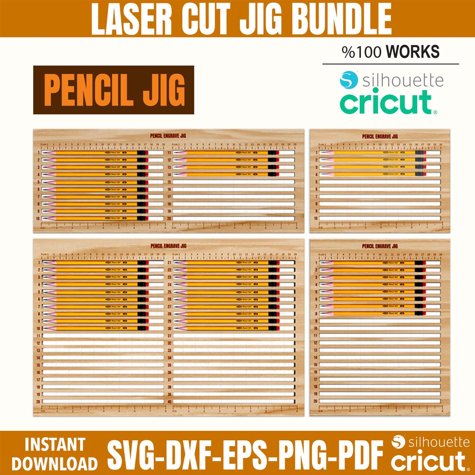 Laser Cut Jig Bundle: Pencil, Watch Band, Coaster (SVG, PNG, PDF) - Etsy