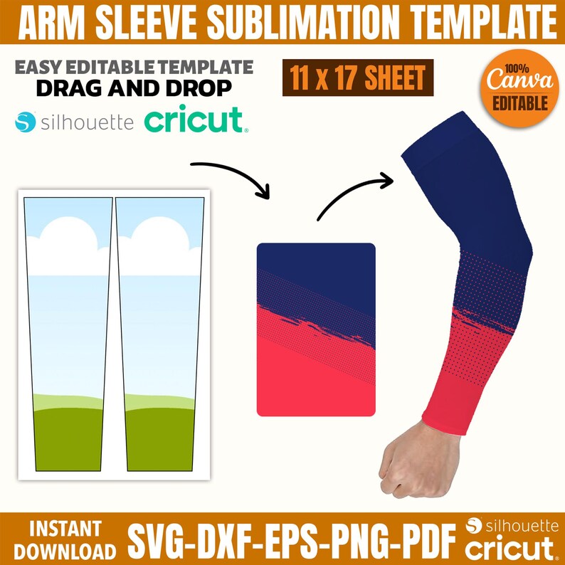 Arm Sleeve Sublimation Template: DIY Sports Design (canva Editable) - Etsy