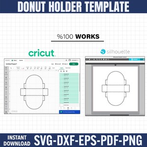 Donut Box SVG Template, Donut Holder Template, Cricut Cut Files, Box ...
