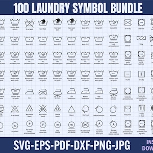 Laundry Symbols SVG Bundle: Care Guide Icons (digital Download) - Etsy