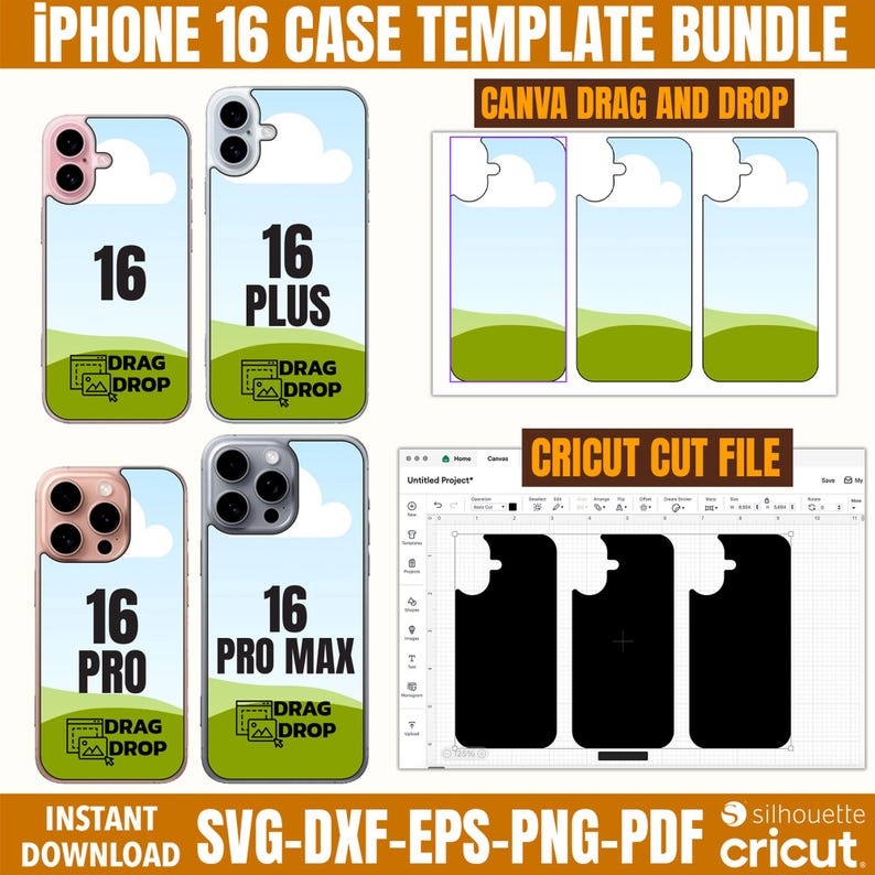 IPhone 16 Case Template Bundle: Sublimation-ready Canva Designs ...