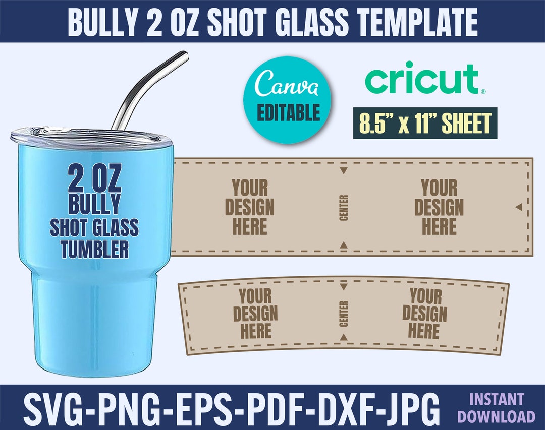 2oz Shot Glass Tumbler Wrap Template: Sublimation Design (digital ...