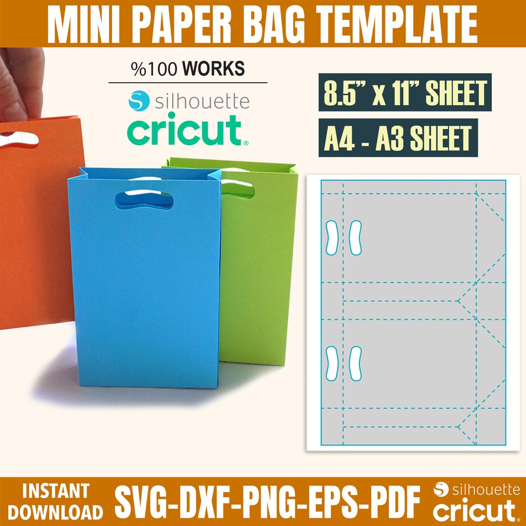 Mini Paper Bag Template: Party Favor Gift Bag SVG (digital Download) - Etsy