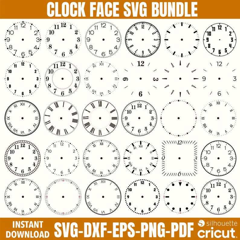 Clock Face SVG Bundle: Modern & Old Designs (digital Download) - Etsy