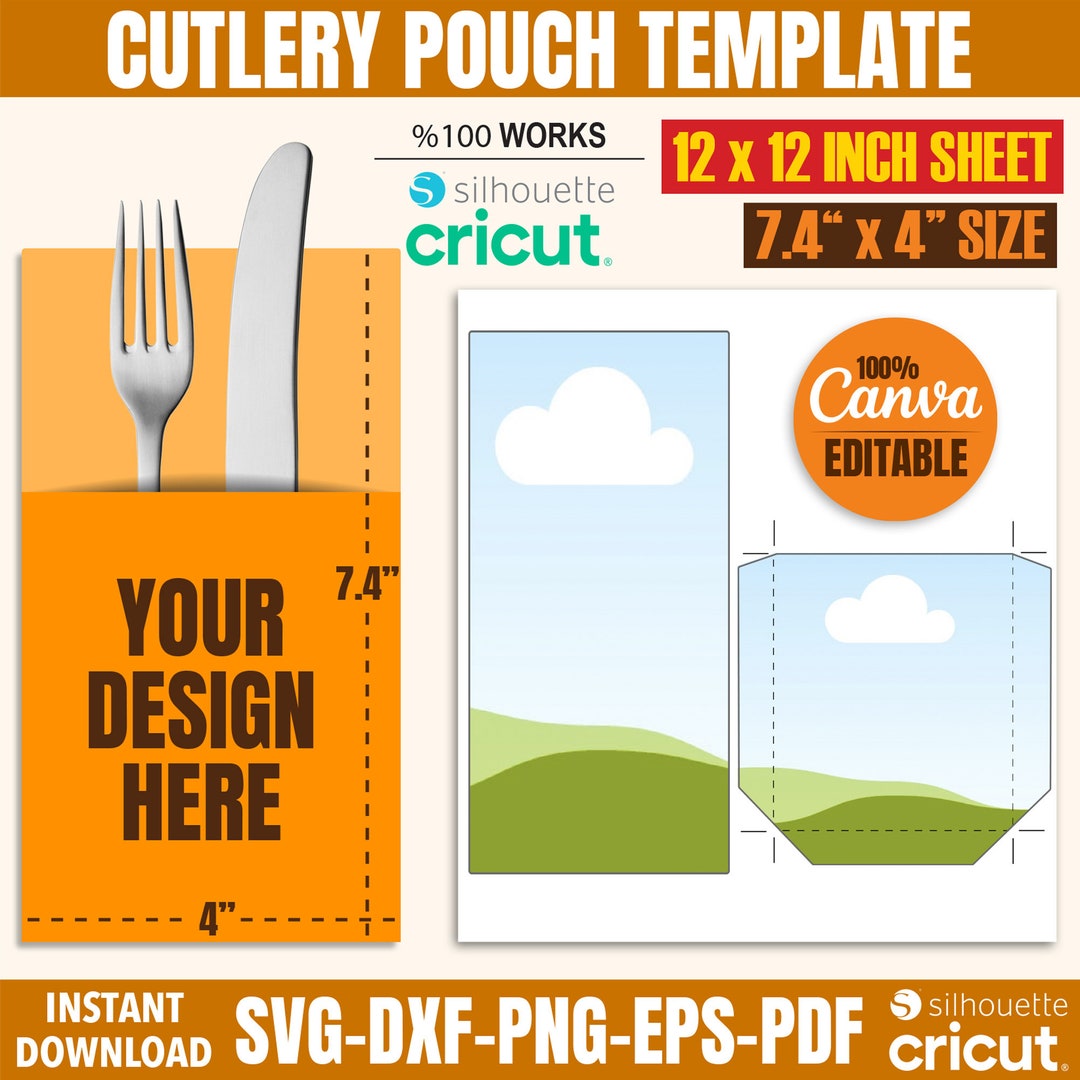 Cutlery Pouch Template: DIY Paper Holder (digital Download) - Etsy