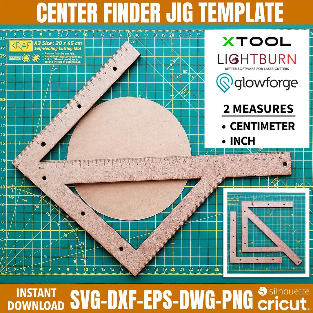 Center Finder Jig Template: Laser Cut Grid (digital File) - Etsy