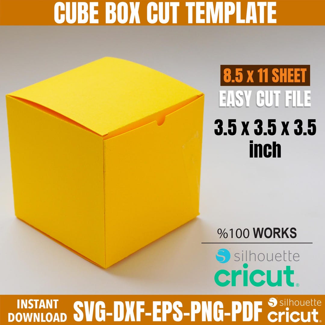 Box Svg, Cube Box Svg, Box Cut File, Gift Box Svg, Birthday Party Favor ...