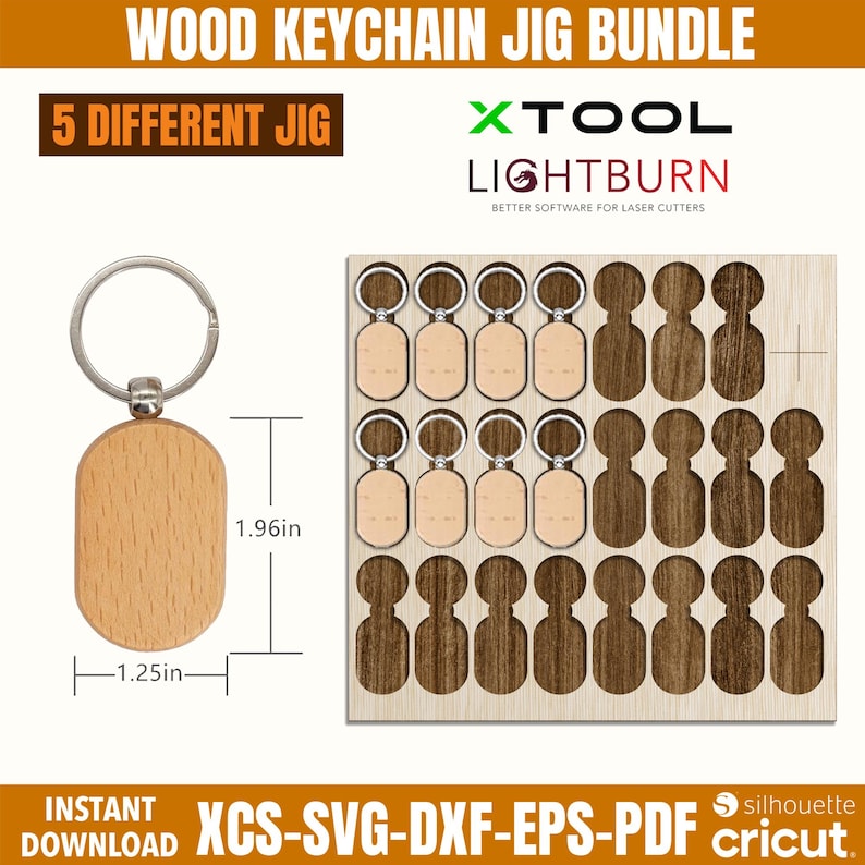 Keychain Jig Template Bundle, Laser Cut Wooden Jig (digital Download ...