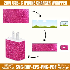20W iPhone Charger Wrapper Template, SVG PNG PDF, Canva Edit (digital ...
