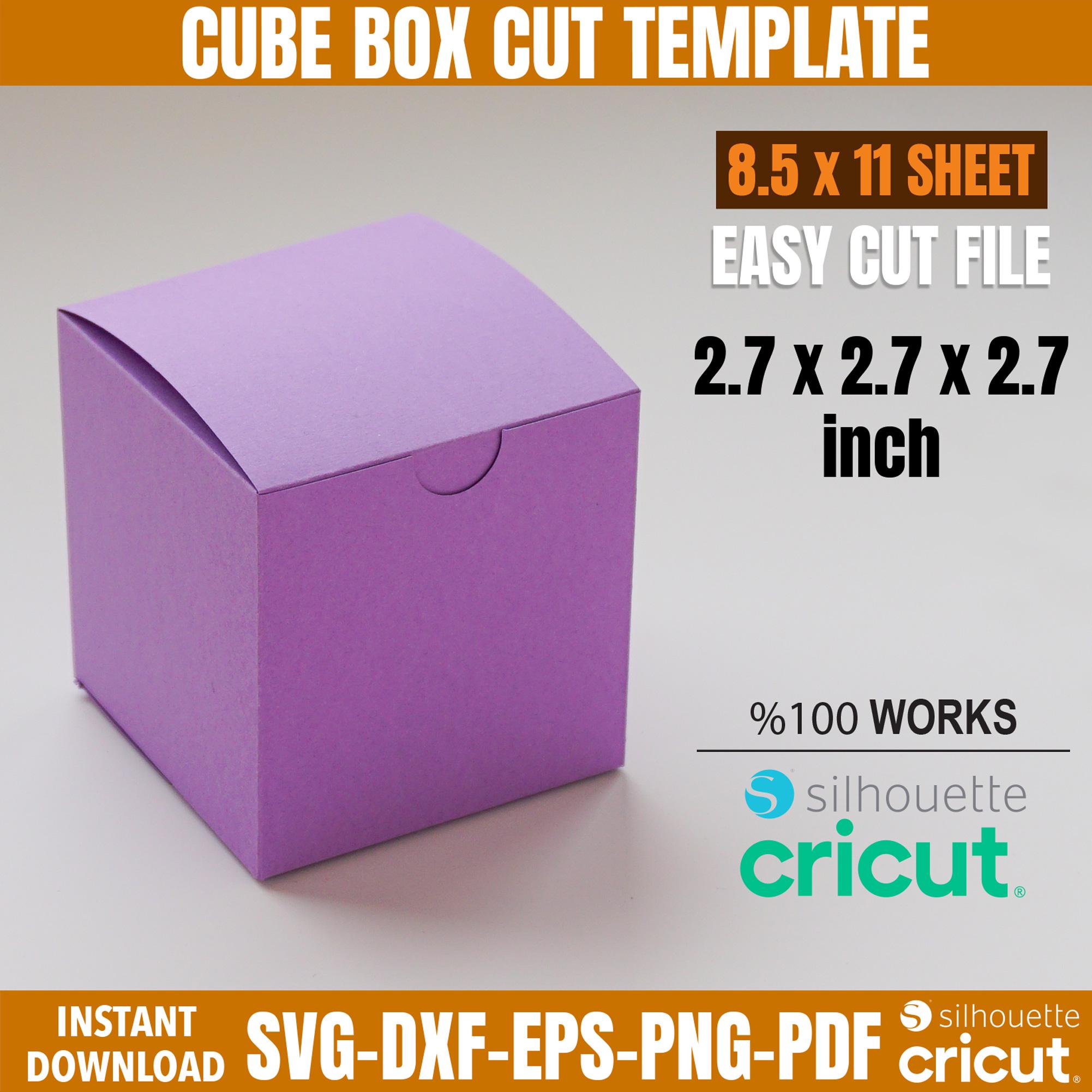 Cube Box SVG Template Bundle, 5 Sizes, Cricut Silhouette Cut File ...