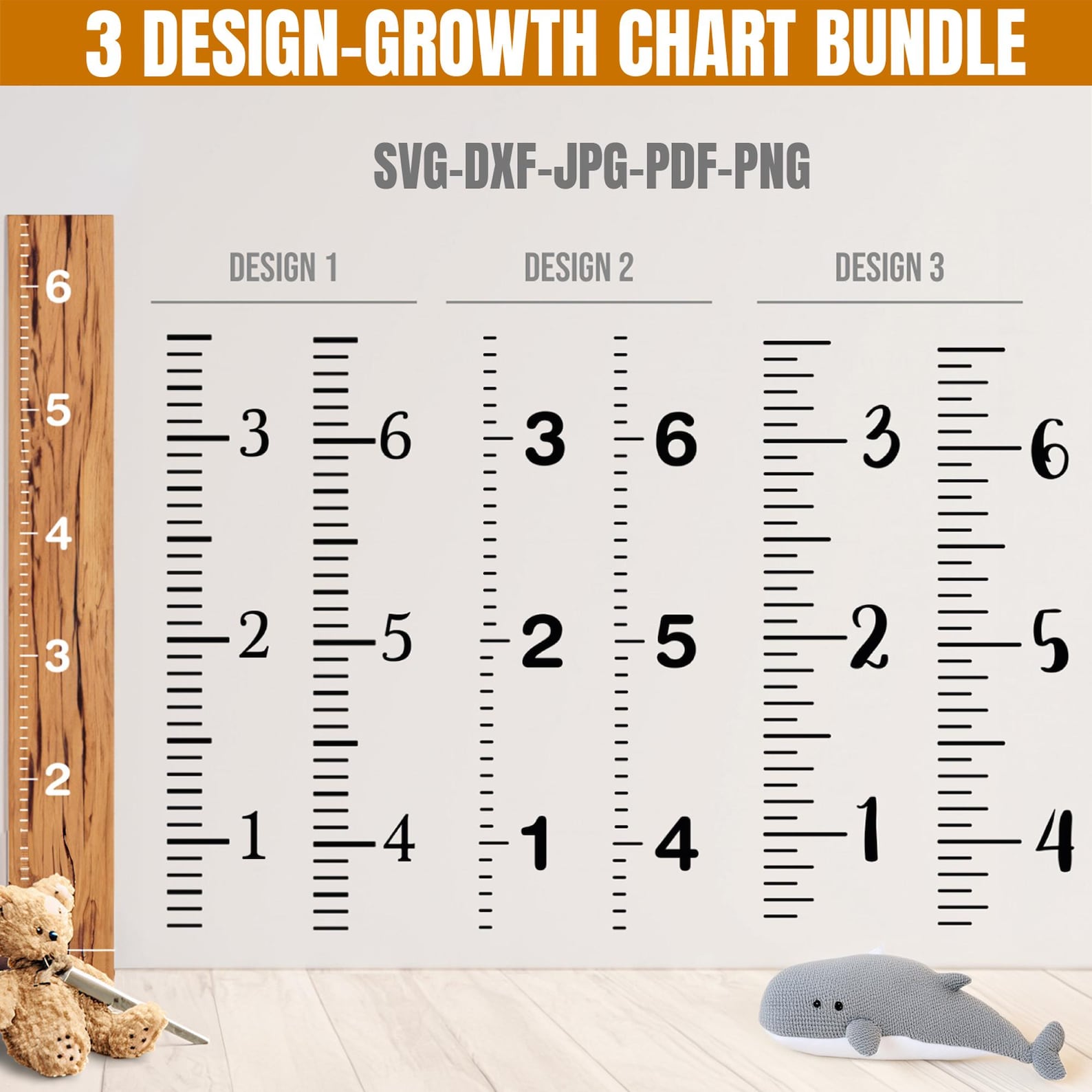 6 FT Growth Chart SVG: Wood Ruler Laser Cut File (digital Download) - Etsy