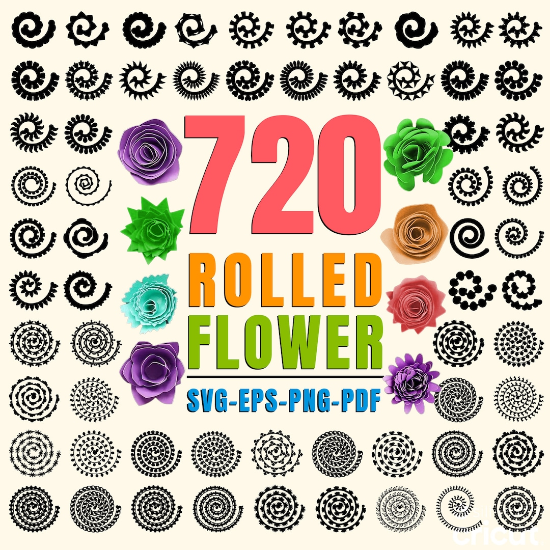 Rolled Flower SVG Bundle: 3D Paper Rose Templates (digital Download) - Etsy
