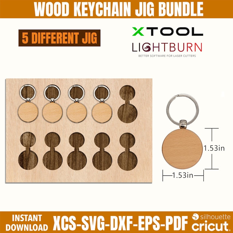 Keychain Jig Template Bundle, Laser Cut Wooden Jig (digital Download ...
