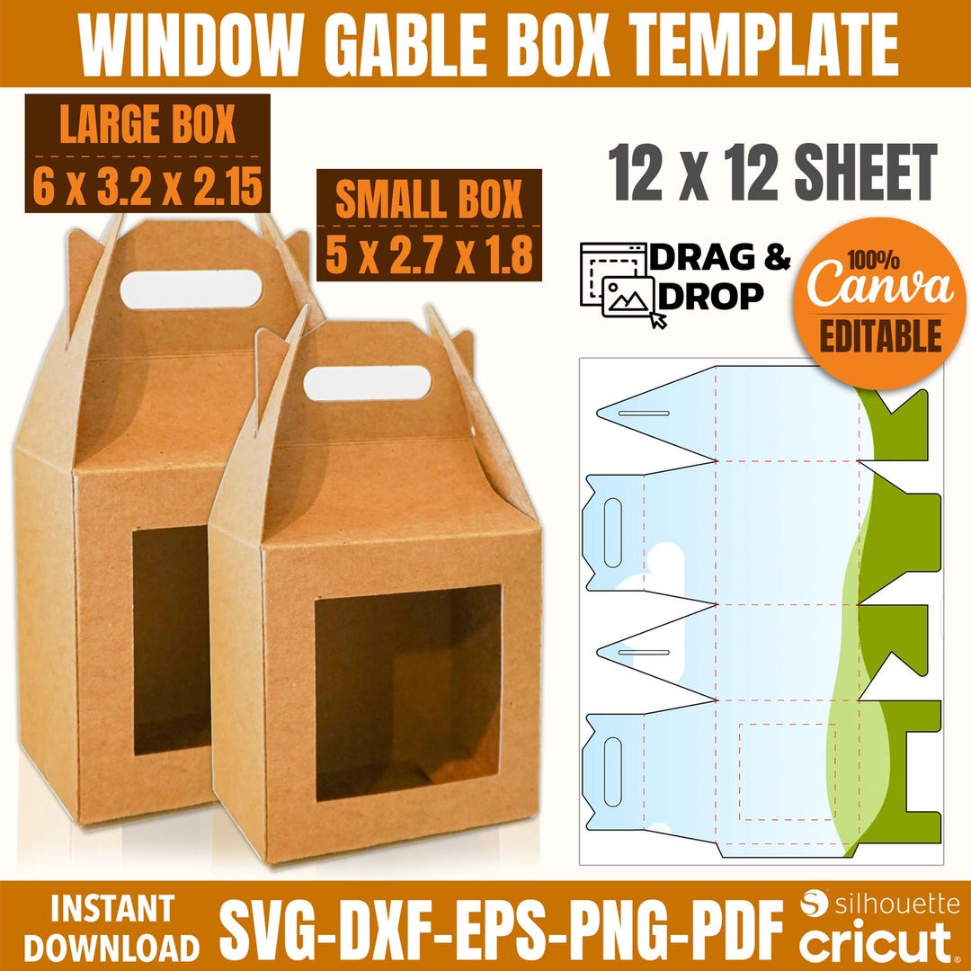 Window Gable Box Template Bundle: SVG, PNG, PDF (digital Download) - Etsy