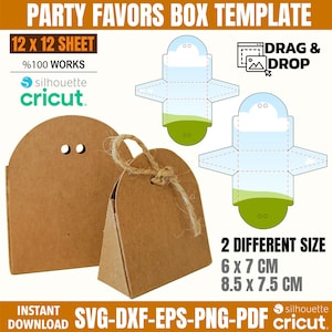 Party Favor Box Template, Mini Box Template Svg, Box Svg, Box Cut Template Svg, Wedding Favor ...