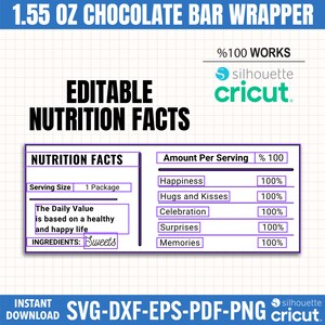 Chocolate Bar Wrapper Template: Party Favor Label (digital Download) - Etsy